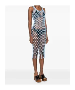 Christopher Esber Open-knit Fringed Sleeveless Maxi Dress