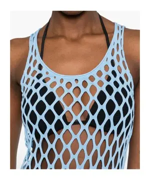 Christopher Esber Open-knit Fringed Sleeveless Maxi Dress