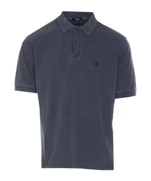 Herno Logo Embroidered Short Sleeved Polo Shirt - Black