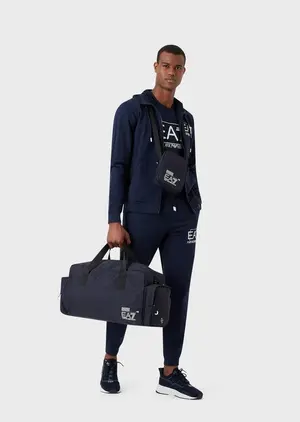 EA7 Logo Zip-up Hooded Jacket