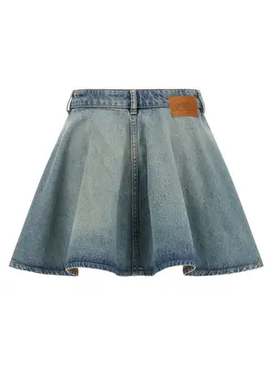 GANNI Rigid Denim Mini Skirt
