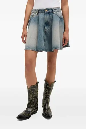GANNI Rigid Denim Mini Skirt