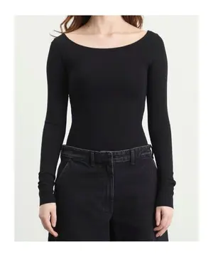 ENTIRE STUDIOS Scoop Neck Bodysuit - Black