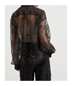 Brunello Cucinelli Floral Embroidered Shirt