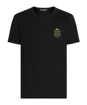 Dolce & Gabbana Dolce Gabbana Heraldic Patch Short-sleeved T-shirt - Black