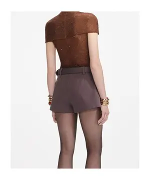 SELF-PORTRAIT Embellished Draped Top With Keyhole Opening