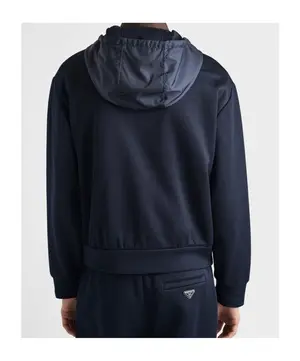 Prada Zip-up Hooded Jacket With Enameled Triangle Logo