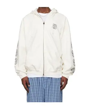 Vetements Logo Zip-up Hoodie - Vanilla