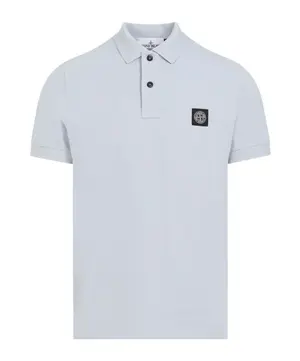 Stone Island Compass-patch Short-sleeved Polo Shirt - Sky Blue