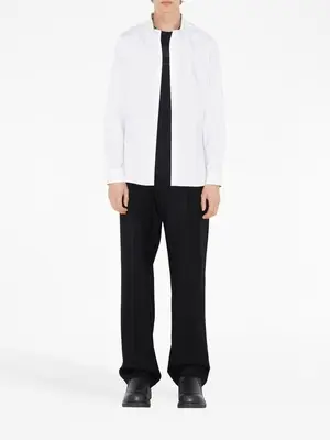 Burberry Long-sleeved Curved Hem Shirt