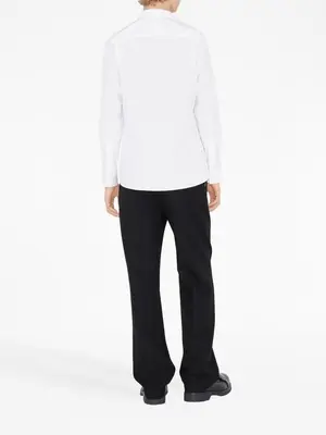 Burberry Long-sleeved Curved Hem Shirt