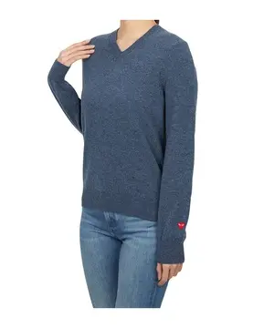 Comme Des Garçons V-neck Long Sleeve Sweater - Blue