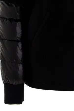 MOORER Detachable Shawl Coat With Fur Hood - Black