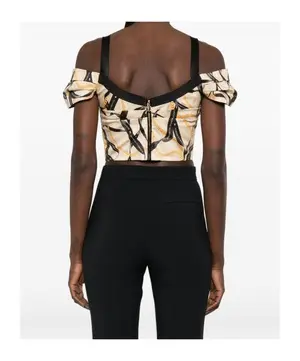 Elisabetta Franchi Chain Detailed Cropped Top
