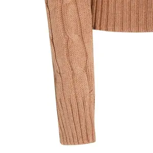 Polo Ralph Lauren Cable-knit Crewneck Jumper With Embroidered Logo - Brown