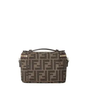 Fendi Ff Jacquard Mini Vanity Case - Brown
