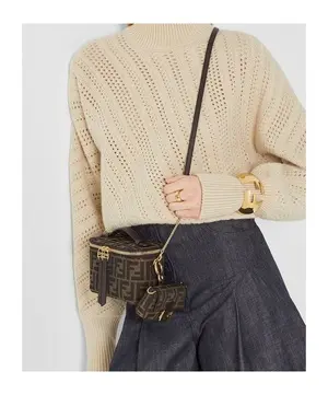 Fendi Ff Jacquard Mini Vanity Case - Brown
