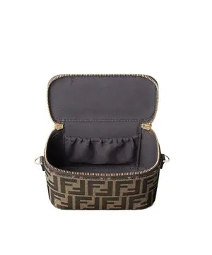 Fendi Ff Jacquard Mini Vanity Case - Brown
