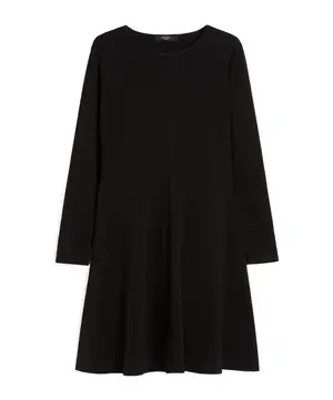Max Mara Long Sleeve Crewneck Dress - Black