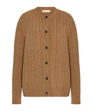 THE ROW Cable Knit Cardigan - Brown