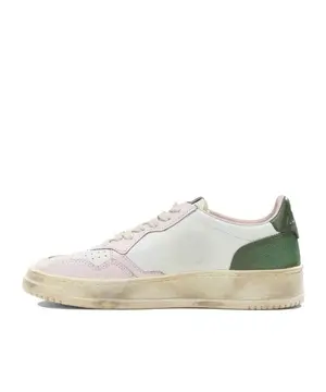 AUTRY Round Toe Lace Up Sneakers - Nude
