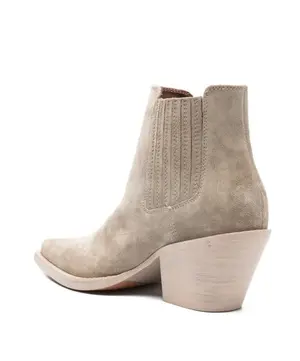 Paris Texas Pointed Toe Block Heel Boots - Nude