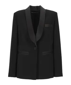 D.exterior Shawl Lapel Single-breasted Blazer