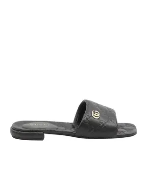 Gucci Gucci GG Embossed Slide Sandals Black