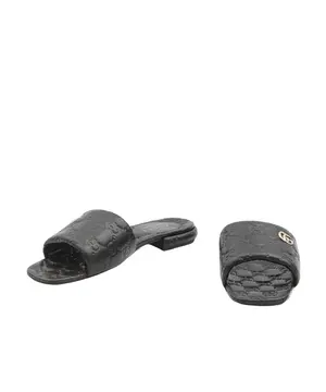 Gucci Gg Embossed Slide Sandals