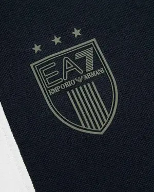 EA7 Logo Long-sleeved Polo Shirt