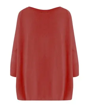 ALLUDE V-neck Half-sleeve Sweater