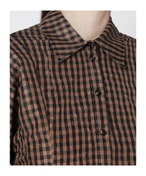 GANNI Peplum Check Shirt