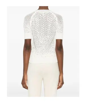 Ermanno Scervino Short Sleeved Jumper With Crystal Embellishments