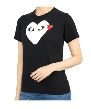 Comme Des Garçons Heart Logo Crewneck T-shirt - Black