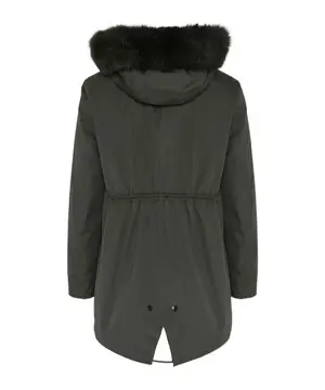 YVES SALOMON Padded Parka With Fur Trim - Ebony
