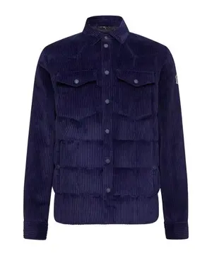 Moncler Corduroy Down Shirt Jacket - Navy