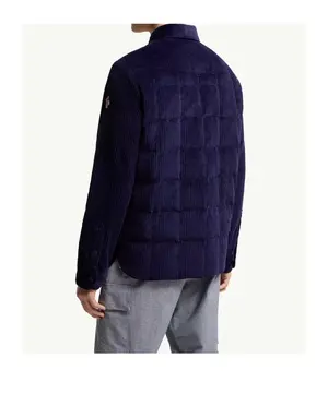 Moncler Corduroy Down Shirt Jacket - Navy