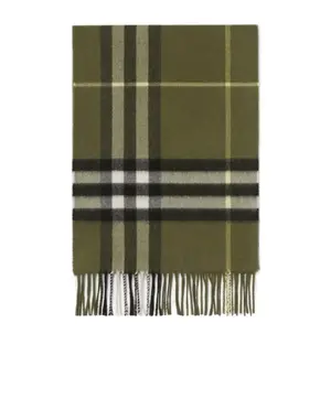 Burberry Check Cashmere Scarf - Pea