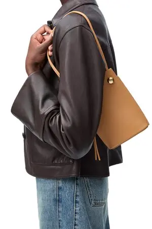 Loewe Anagram Pebble Pouch - Oak