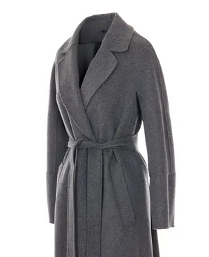 Max Mara Belted Wool Wrap Coat - Black