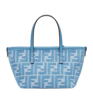 Fendi Mini Ff Jacquard Tote Bag - Blue