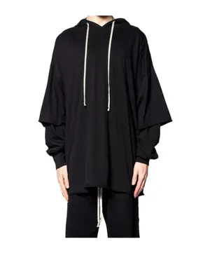 Rick Owens Temple Tommy Hustler Hoodie - Black