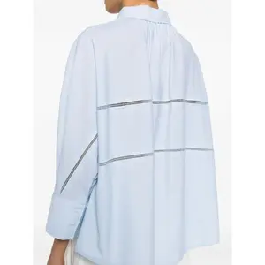 Fabiana Filippi Long Sleeve Shirt With Buckle Cuffs And Semi-transparent Back