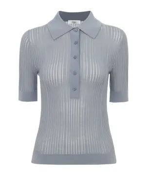 CHLOÉ Chloe Fitted Knit Polo Shirt