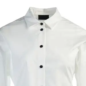 Moncler Puff Sleeve Shirt With Lapel Collar And Logo Detail