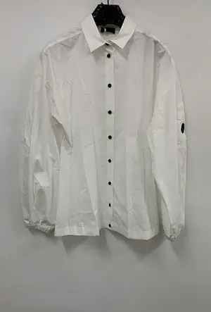 Moncler Puff Sleeve Shirt With Lapel Collar And Logo Detail