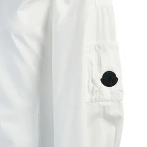 Moncler Puff Sleeve Shirt With Lapel Collar And Logo Detail