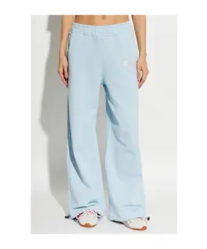 Versace Logo Wide-leg Track Pants - Light Blue