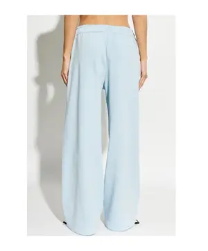 Versace Logo Wide-leg Track Pants - Light Blue