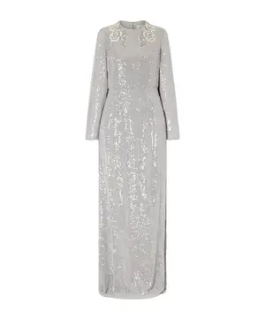 Erdem Crystal Embroidered Sequined Maxi Dress